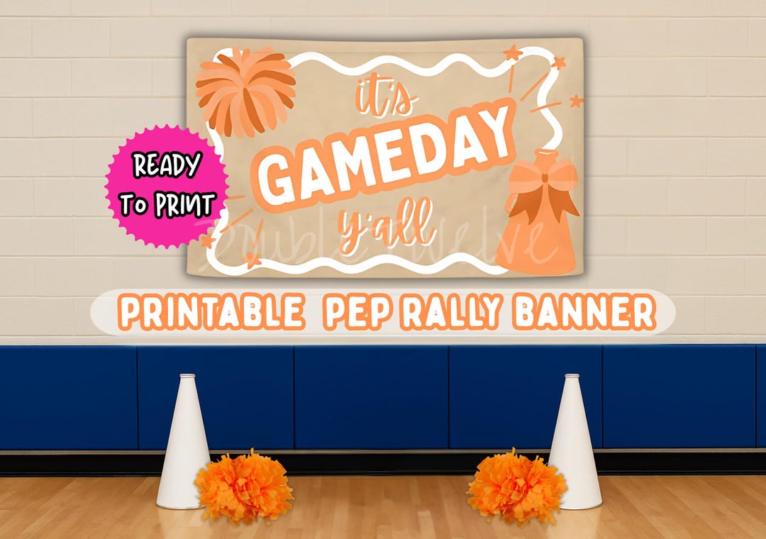 It's Game Day Y'all Banner, Printable Football Team Sign | Pee Wee ...
