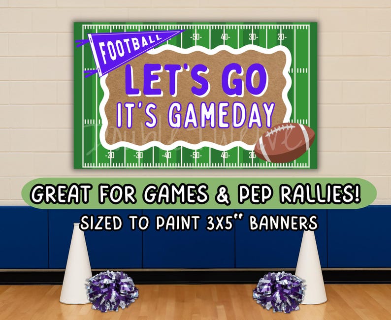 Football Banner Templates, Hand Painting Sign Template Mockups, Painted ...