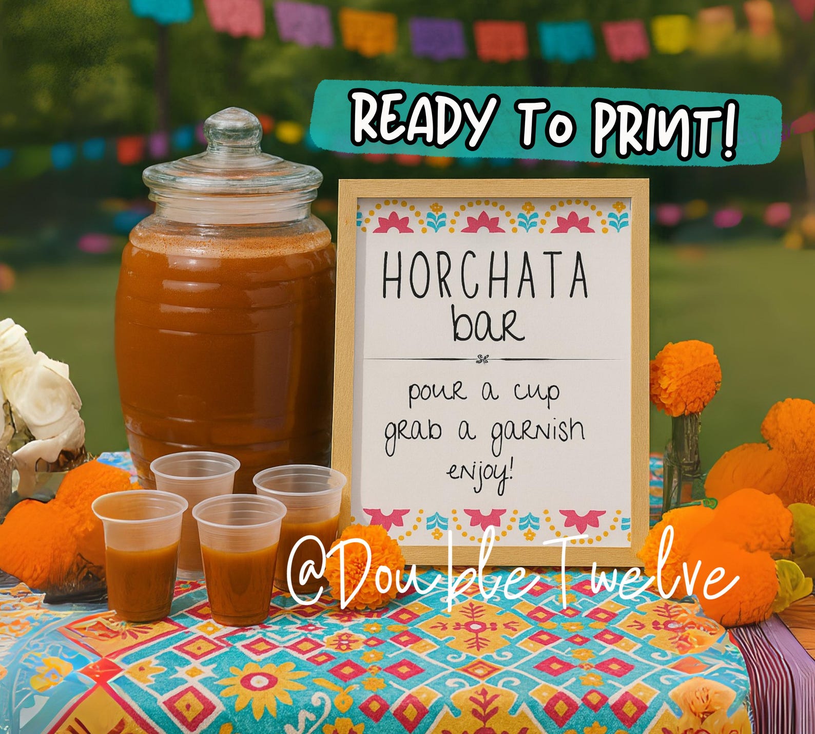 Horchata Bar Sign Printable, Mexican Hot Chocolate Menu, Fiesta Party ...