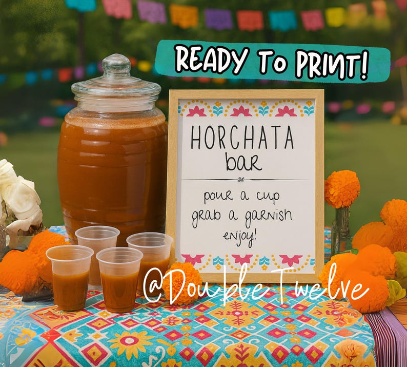 Horchata Bar Sign Printable, Mexican Hot Chocolate Menu, Fiesta Party ...