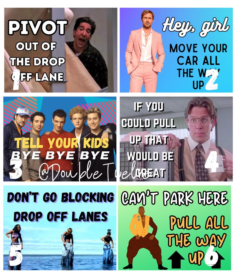 Funny School Drop-off Signs, Car Line Printable Bundle, Printable ...