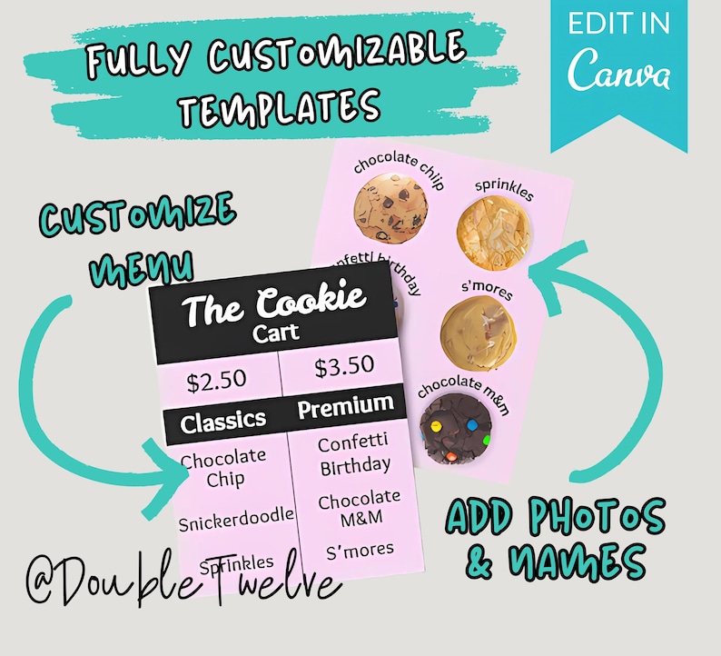 Cookie Business Signs Template, Mobile Bakery Menu Poster, Food Truck ...