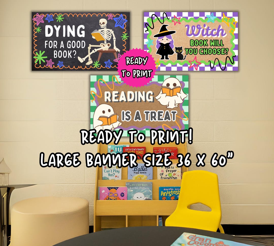 Halloween Classroom Poster Set, Painted Look Banner Bundle | Printable ...