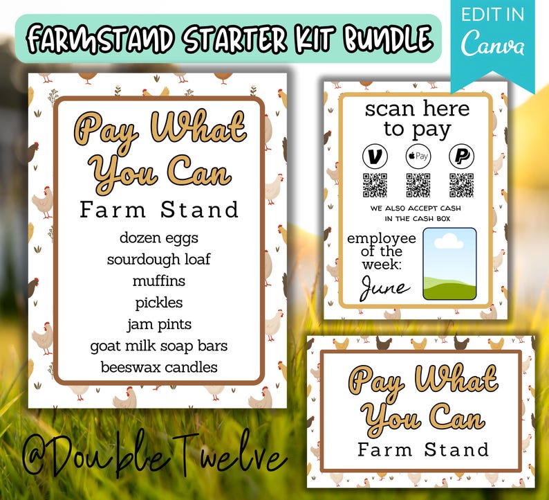 Printable Roadside Farm Stand Signs, Pay What You Can Store, Farmstand ...