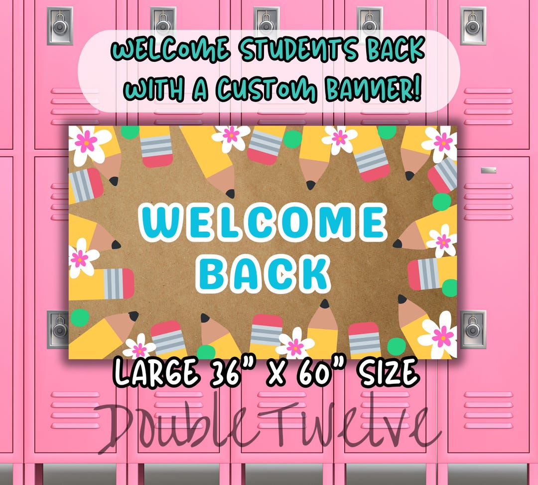 Back to School Banner, First Day of School Photo Op Sign, Pencils ...