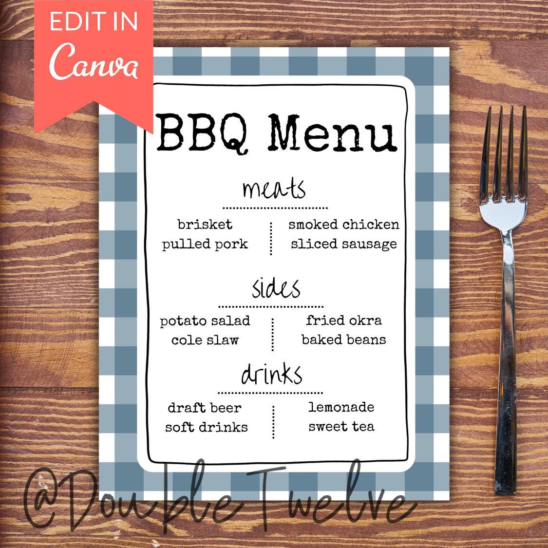 Backyard BBQ Menu Sign, Printable Bar-b-que Labor Day Summer Party ...