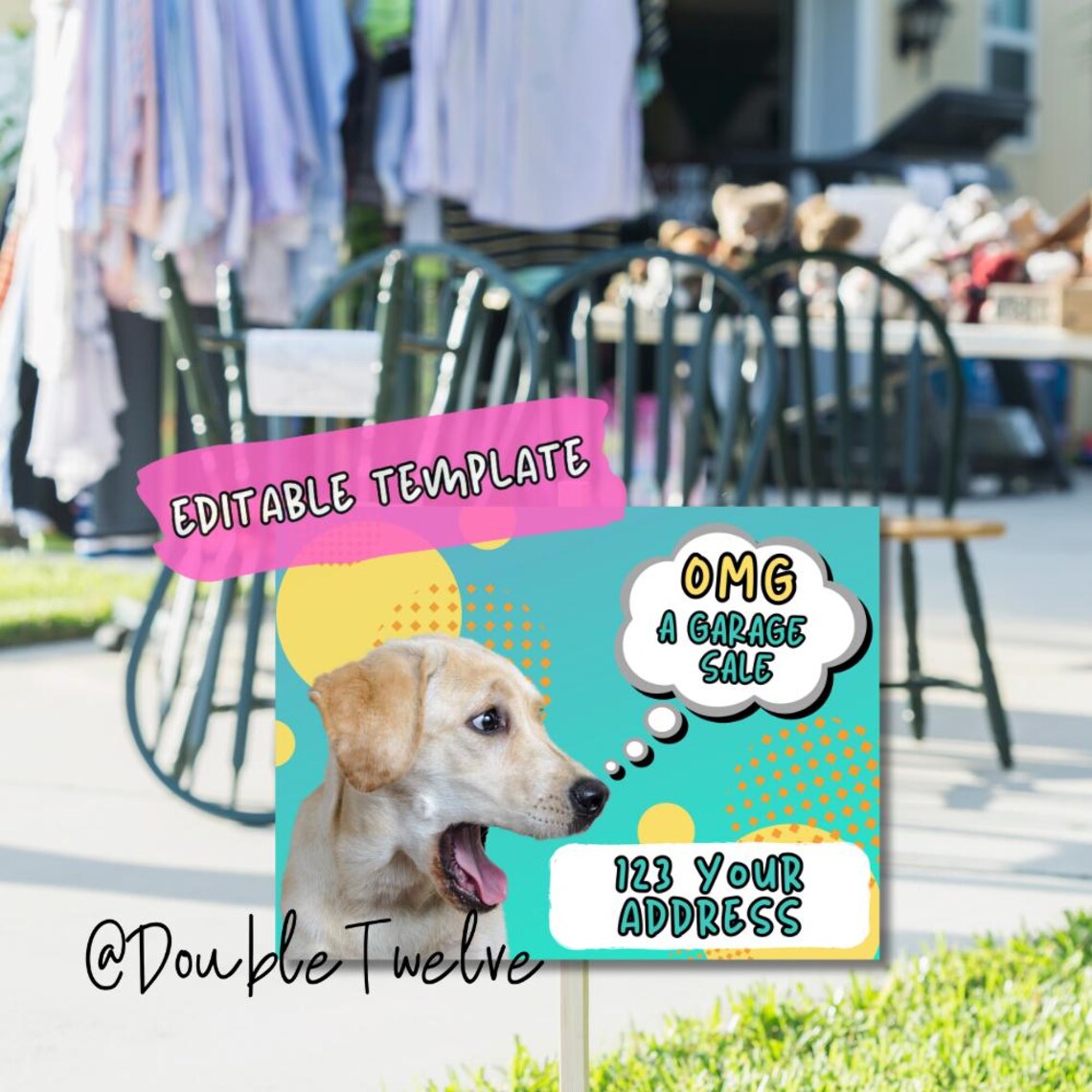 Funny Garage Sale Sign, DIY Yard Sale, Editable Garage Sale Yard Sign ...