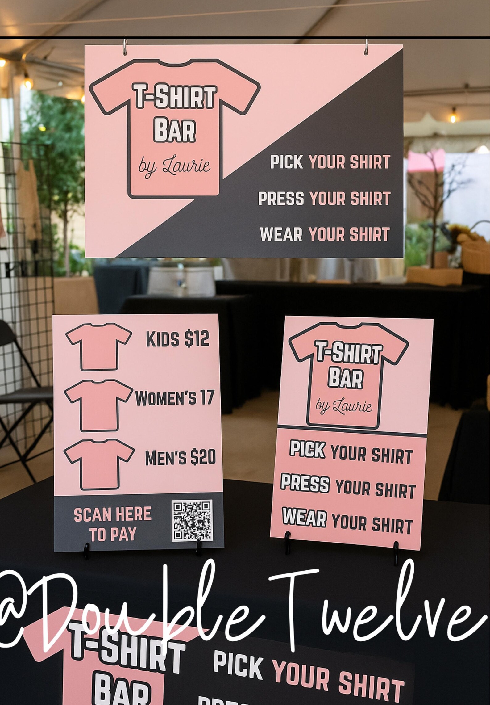 T-shirt Bar Business Signs, Mobile Shirts Craft Fair Booth, Farmers ...