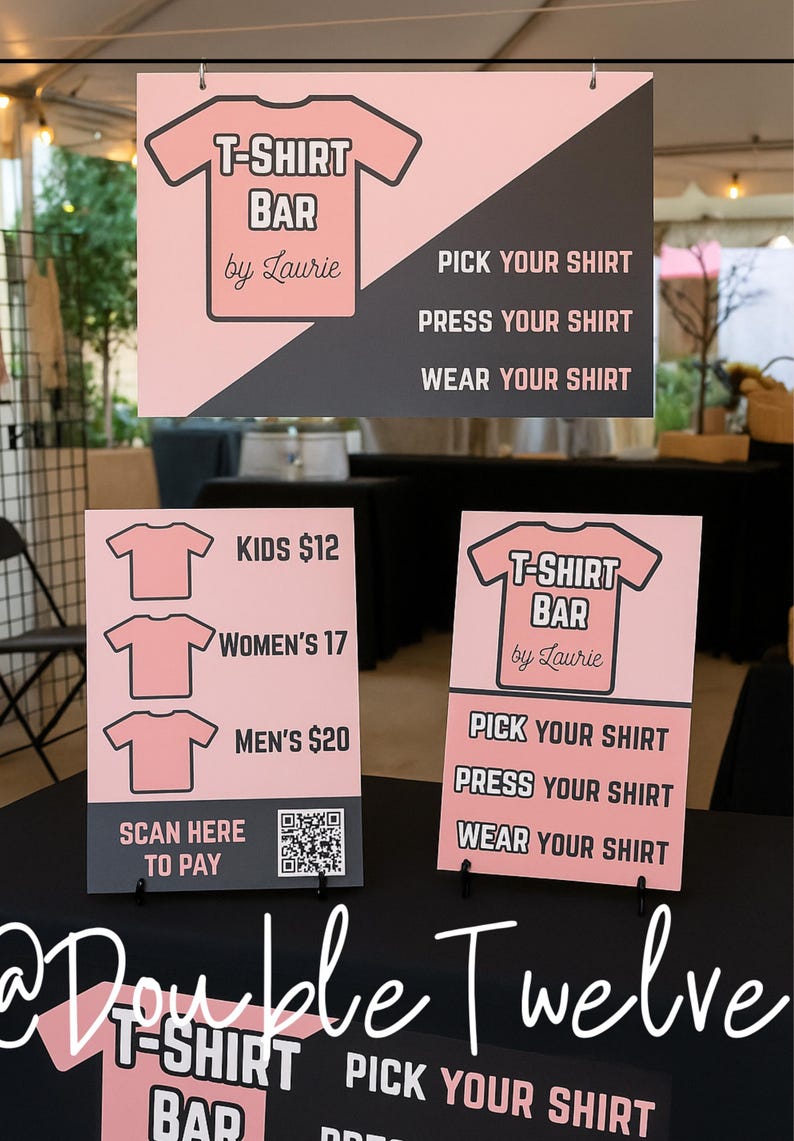 T-shirt Bar Business Signs, Mobile Shirts Craft Fair Booth, Farmers ...