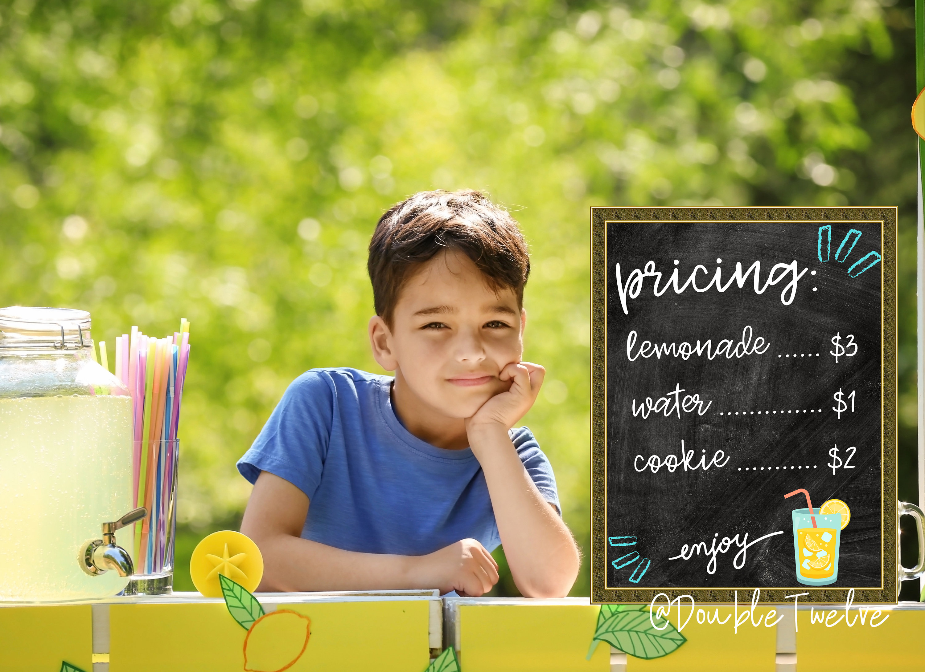 Lemonade Stand Poster & Pricing Sign Bundle, Editable Template, Summer ...