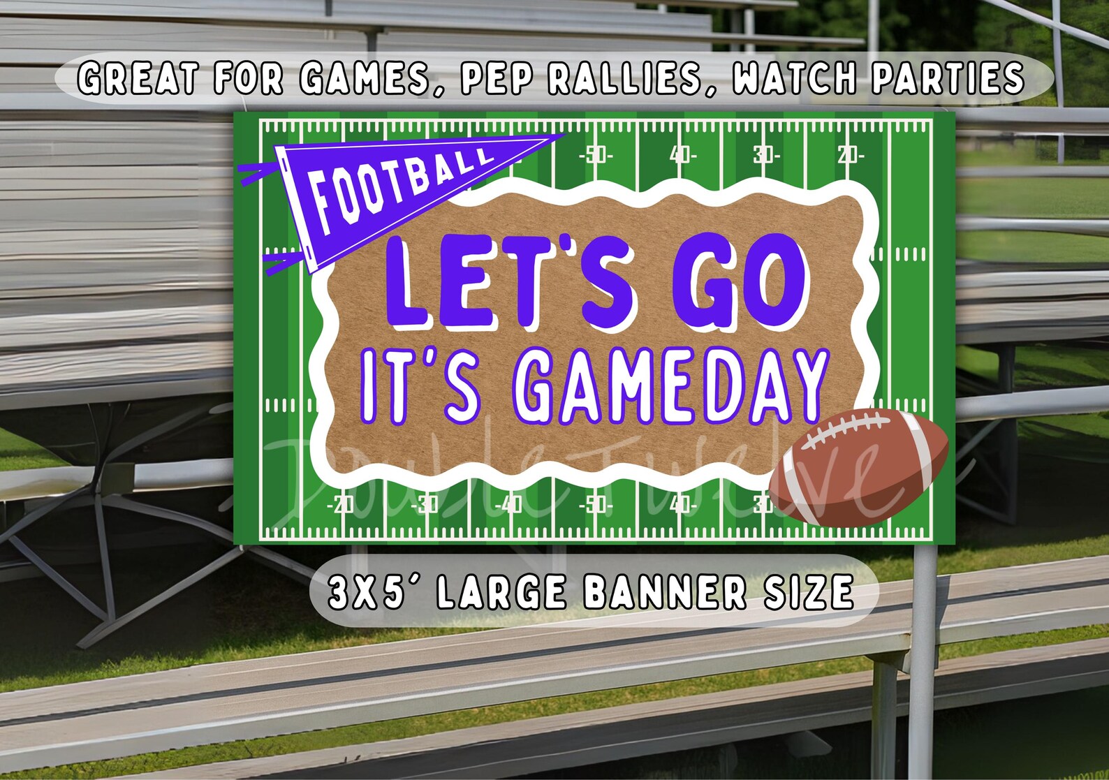 Homecoming Pep Rally Painted Look Banner, High School Game Day Sign ...