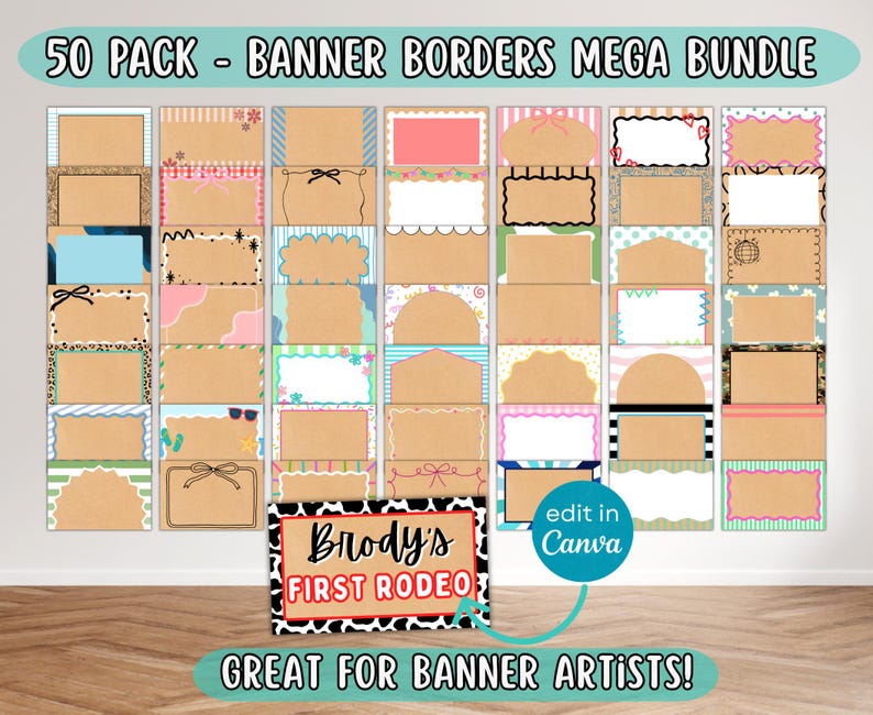 Banner Borders Huge Bundle | Digital Canva Banners + Frames, Mockups ...