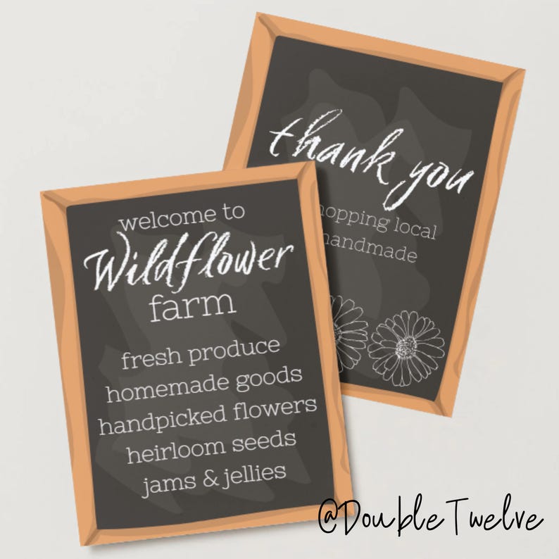 Editable Craft Fair Display Table Signs, Small Business Farm Stand ...