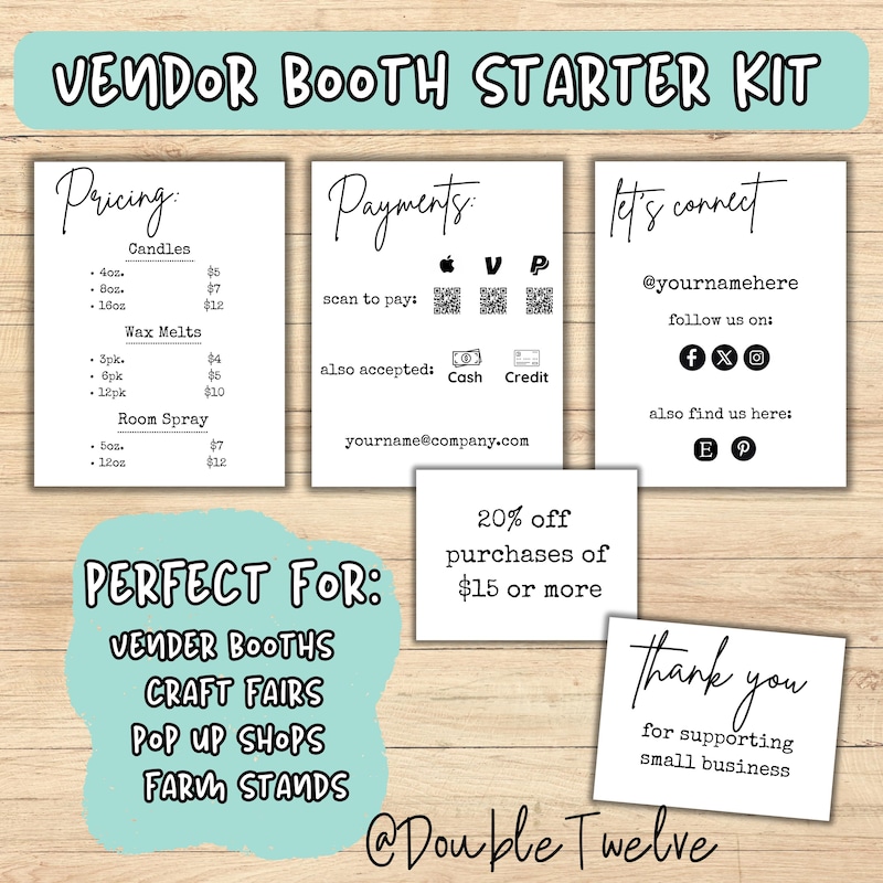 Vendor Booth Sign Kit - Etsy