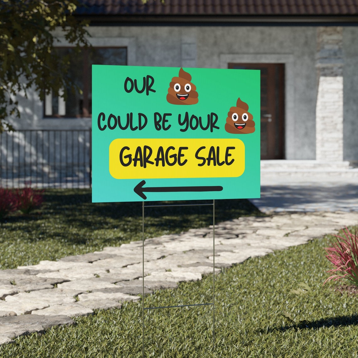 Funny Garage Sale Sign, Printable Yard Sale Banner, Community Garage ...