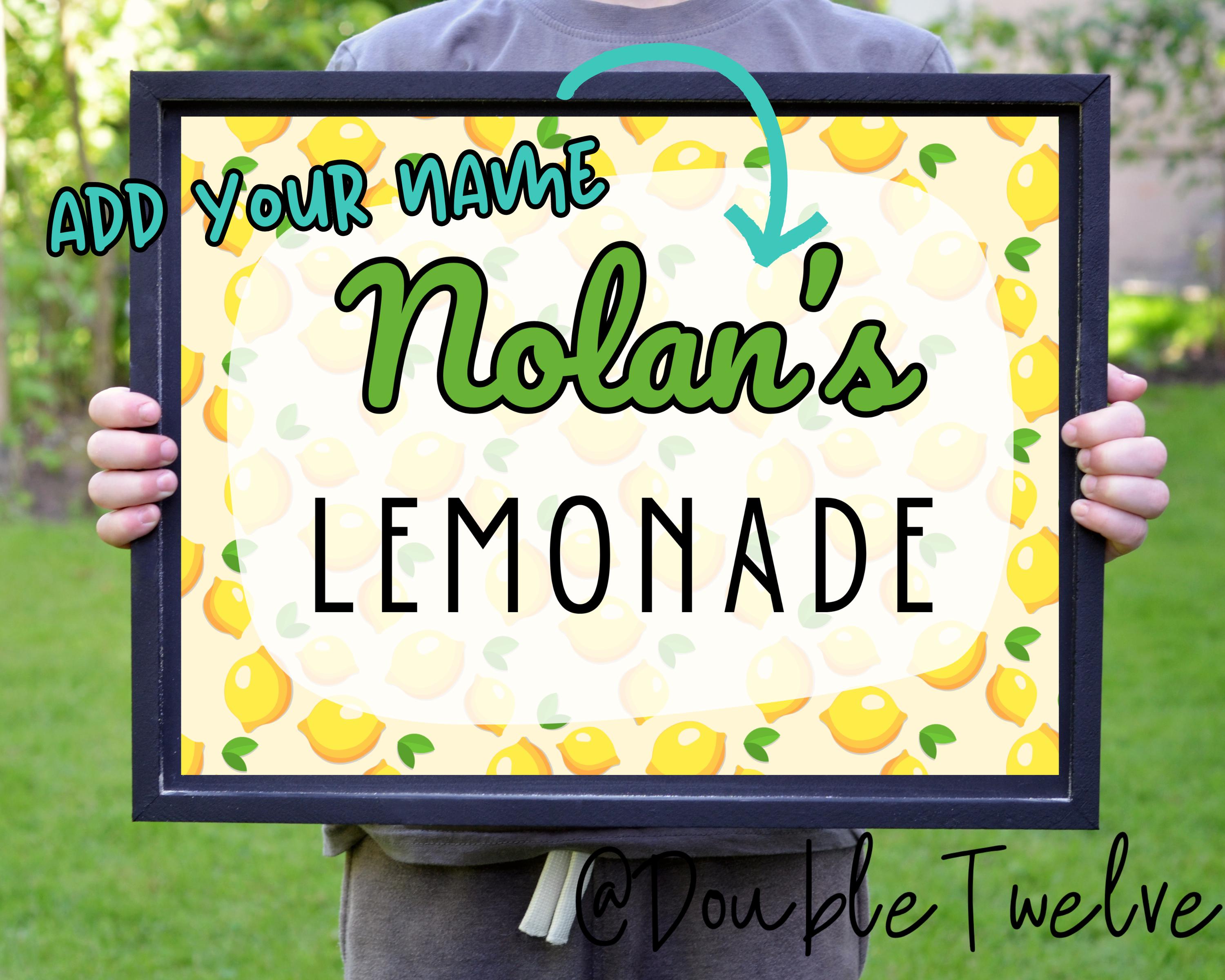 Custom Kids Lemonade Stand Sign Bundle, Lemonade Stand Yard Sign, Menu ...