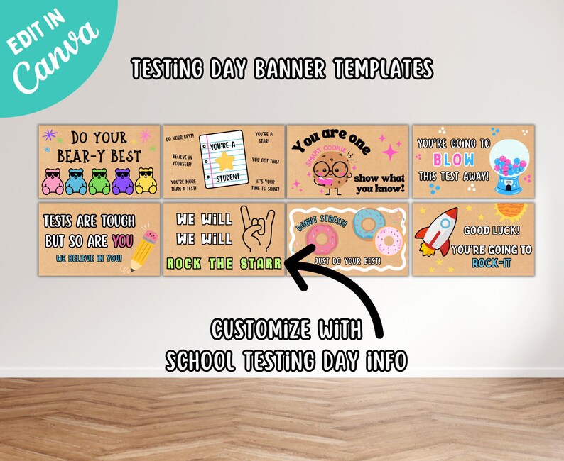 Testing Day Motivational Banner Bundle | Test Day Painted Banner Design ...