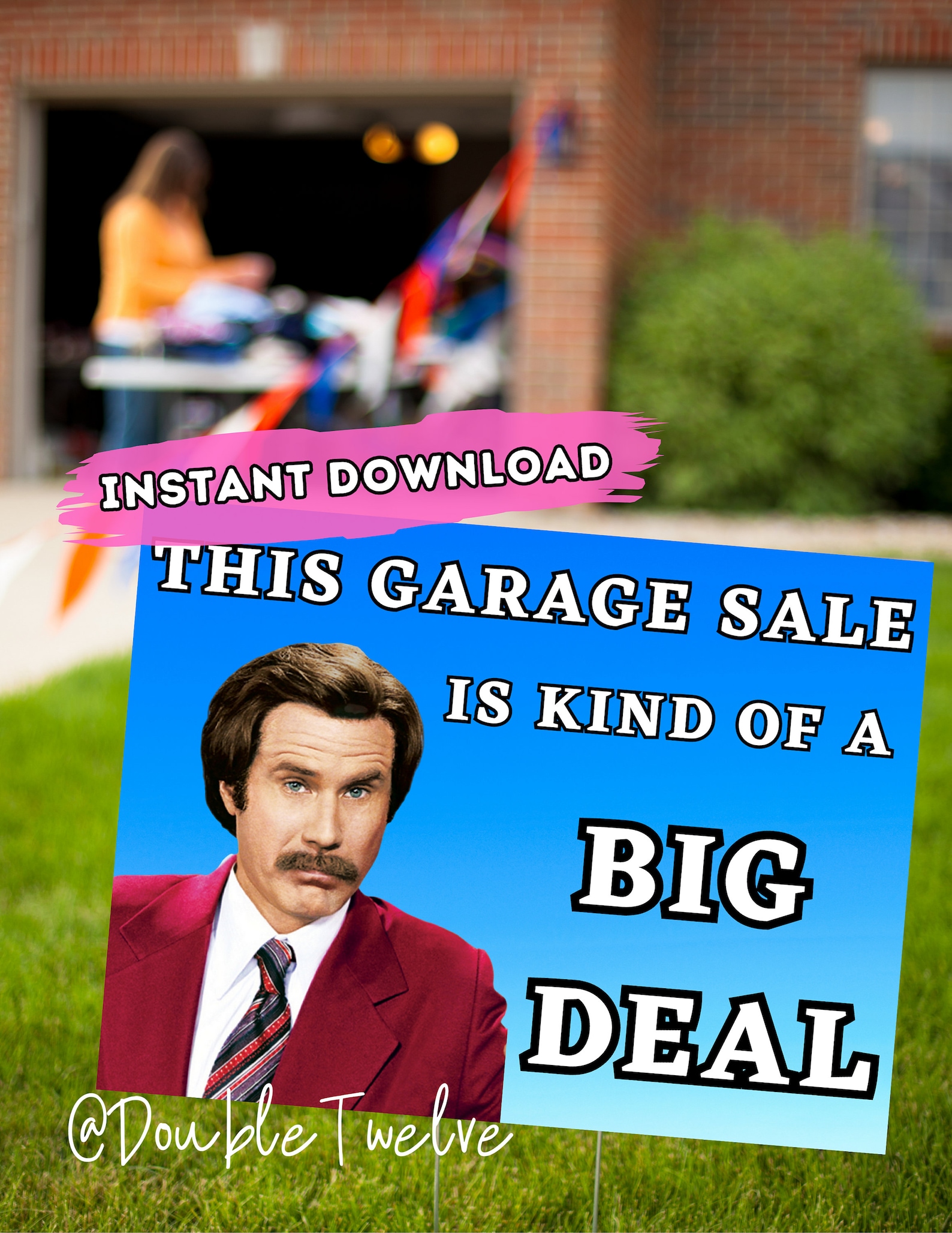 Funny Garage Sale Sign, Printable Yard Sale, Ready to Print Ron ...