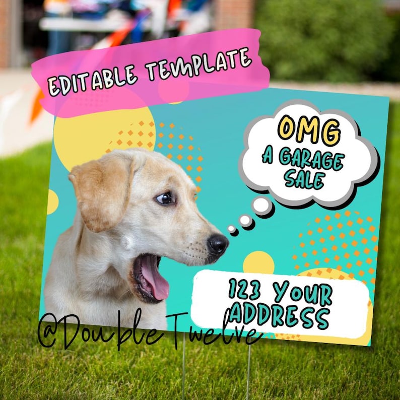 Funny Garage Sale Sign, DIY Yard Sale, Editable Garage Sale Yard Sign ...