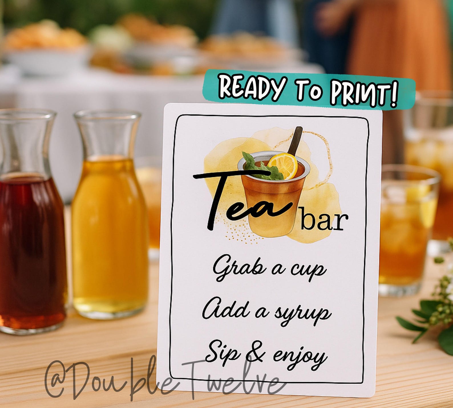 Iced Tea Bar Station Sign, Fall Party Event Drink Table, Sweet Tea ...