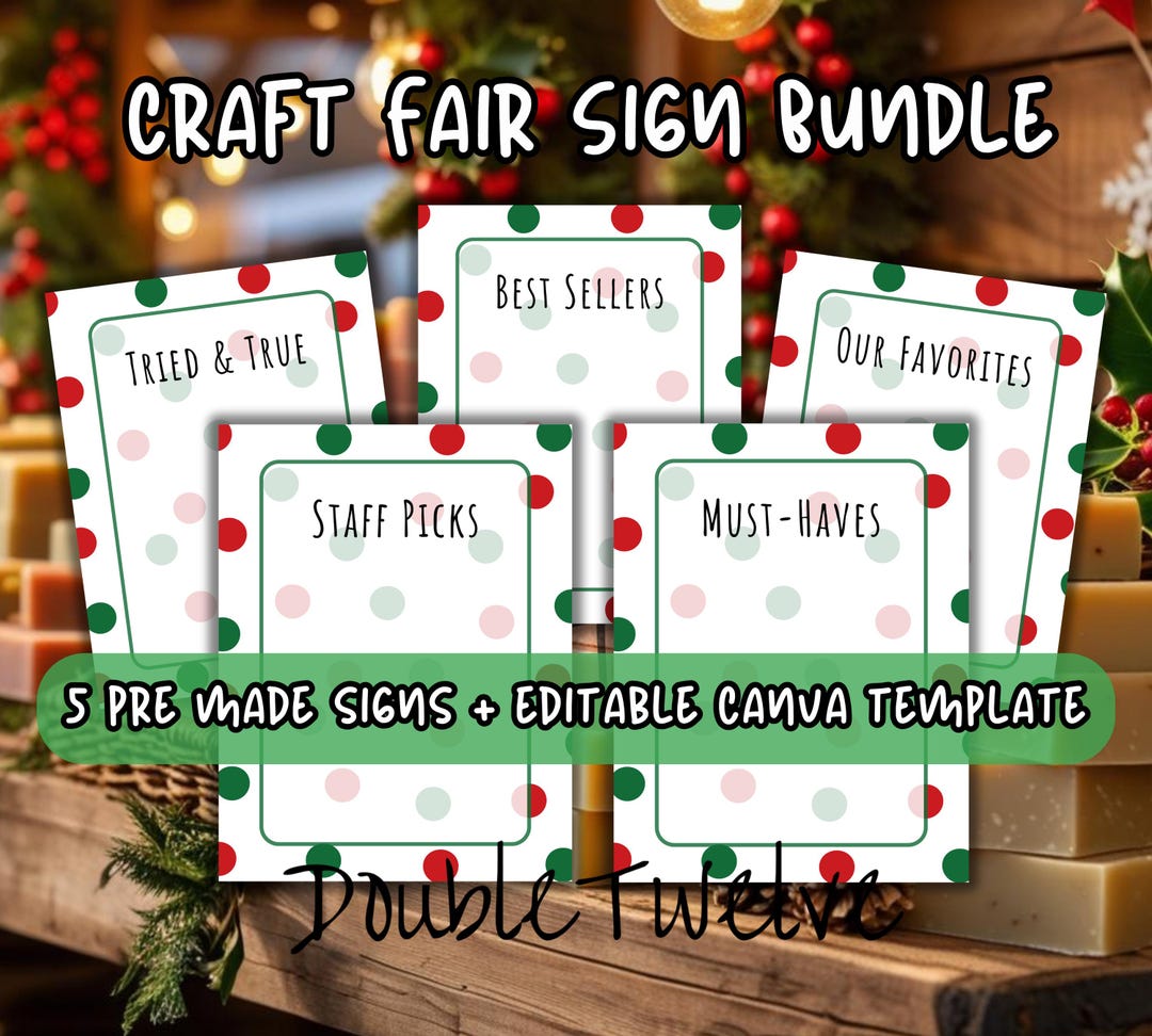 Holiday Craft Show Booth Specials Sign, Christmas Farmers Market Sale ...