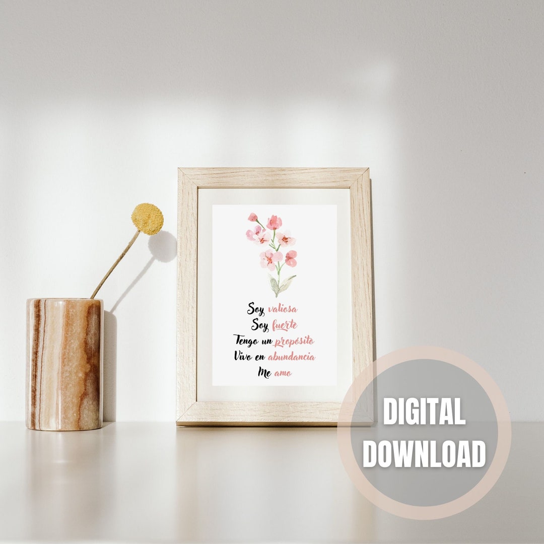 Spanish Positive Affirmations Printable No Frame - Etsy