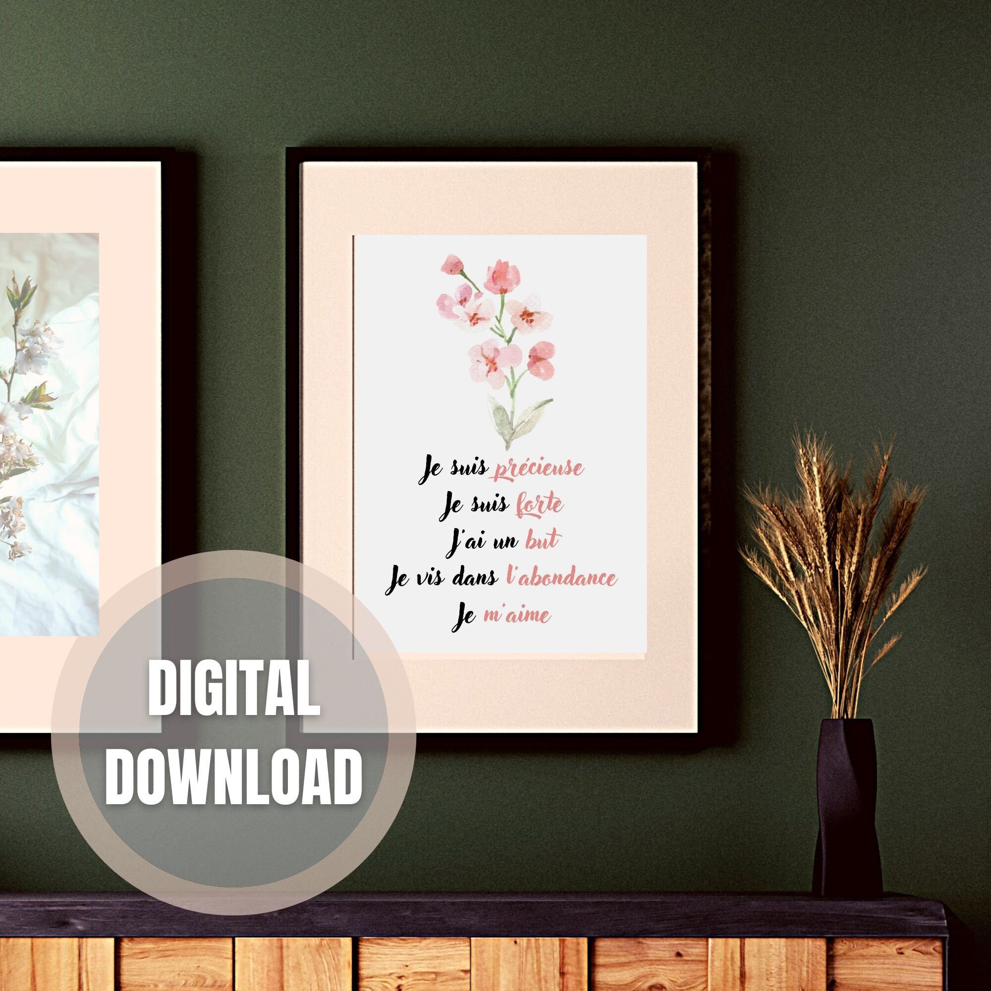 French Positive Affirmations Printable No Frame - Etsy