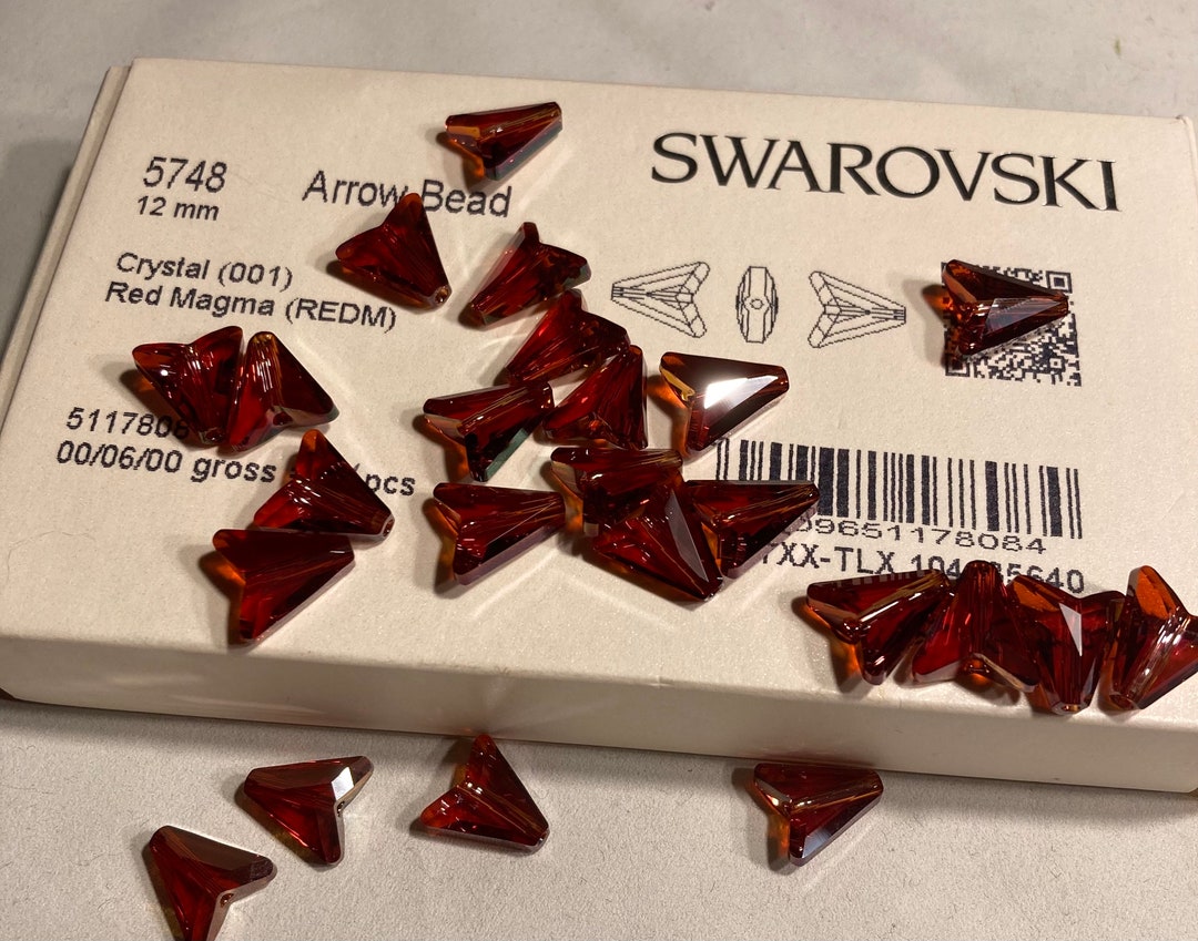 Swarovski Arrow Bead 5748 Red Magma 12mm, 14mm - Etsy