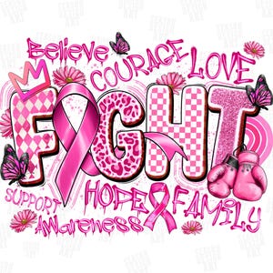 Breast Cancer Awareness PNG: Graffiti Style, Survivor & Warrior Design ...