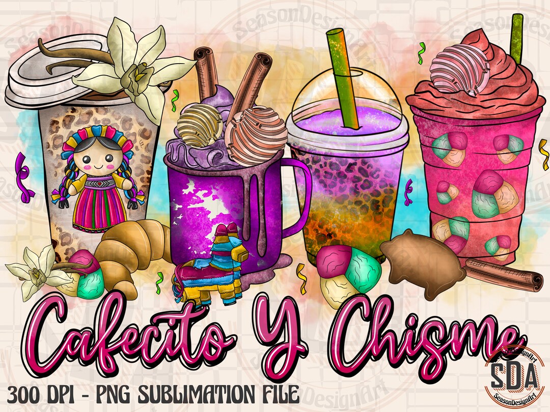 Cafecito Y Chisme PNG: Valentine's Day Sublimation Design - Etsy
