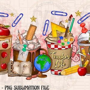Teacher Coffee Drink Png,teacher Sublimation Designs,teacher Png ...