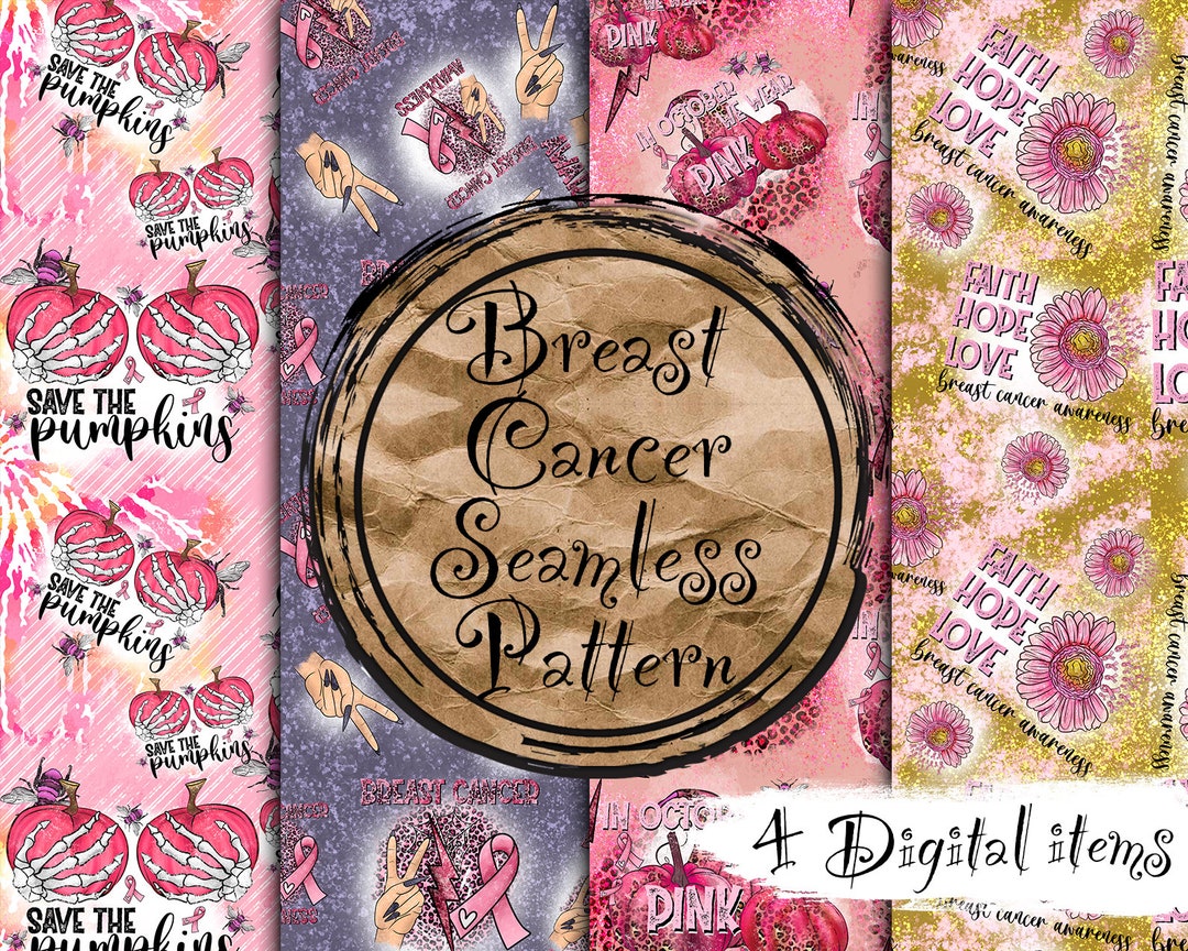 Breast Cancer Seamless Png, Breast Cancer Awareness Scrapbook Papers ...