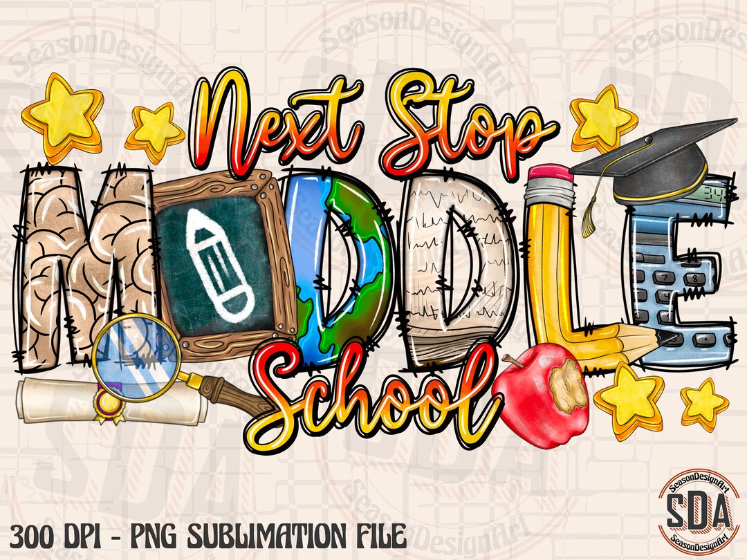 Middle School PNG Sublimation Design (digital Download) - Etsy
