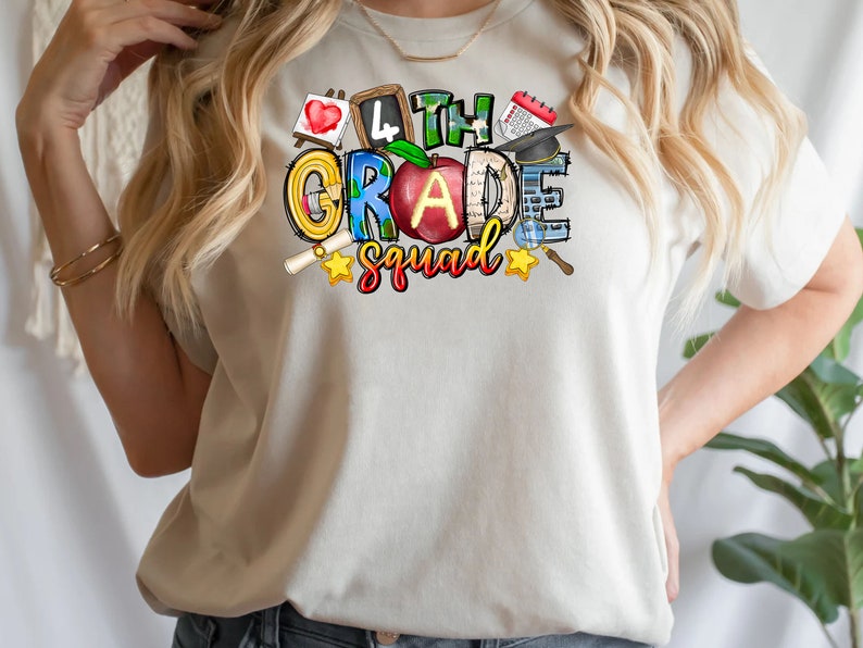 4th Grade Squad PNG Back to School Png Teacher Life Png - Etsy