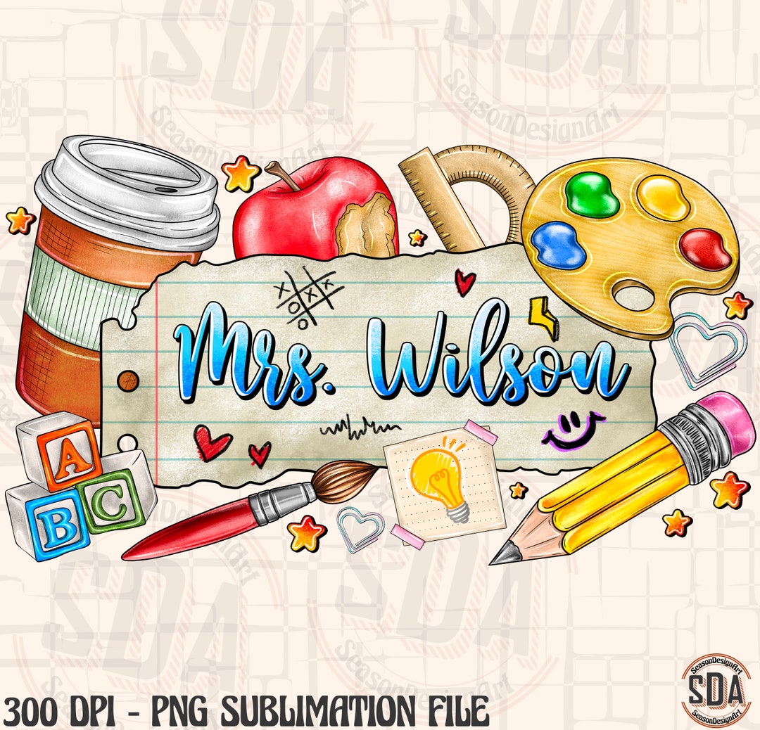 Personalized Teacher PNG Sublimation Design (digital Download) - Etsy
