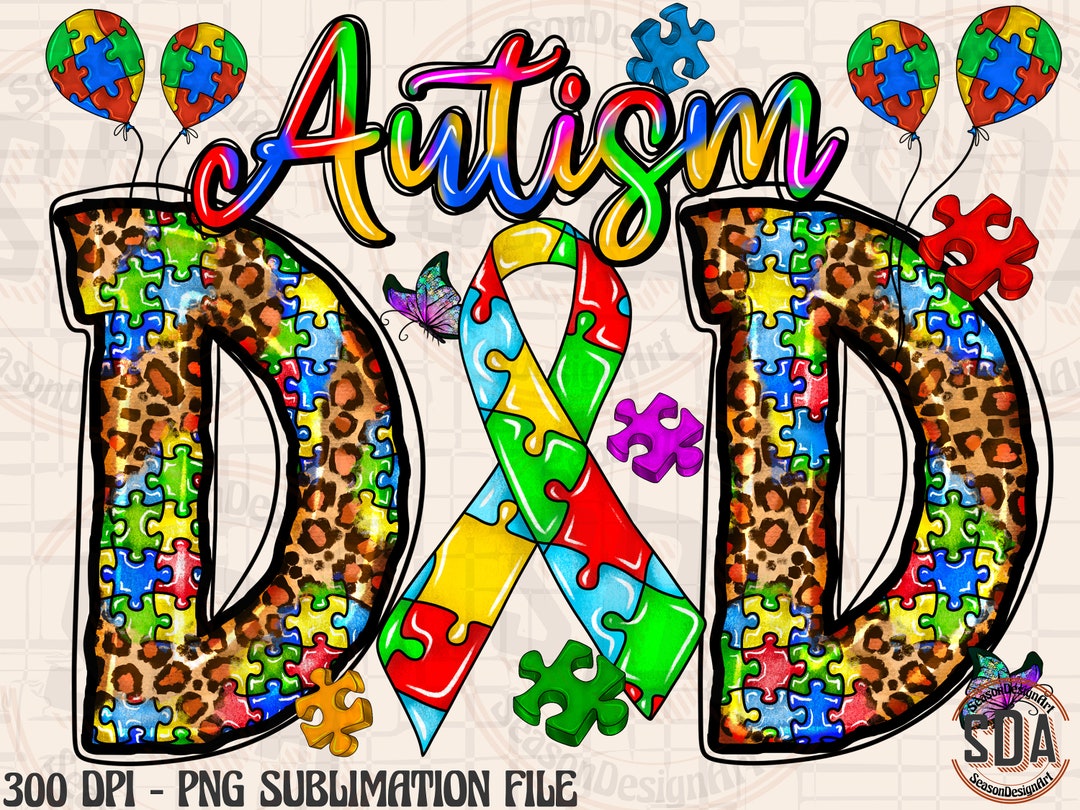 Autism Dad PNG: Puzzle Ribbon Sublimation Design (digital Download) - Etsy