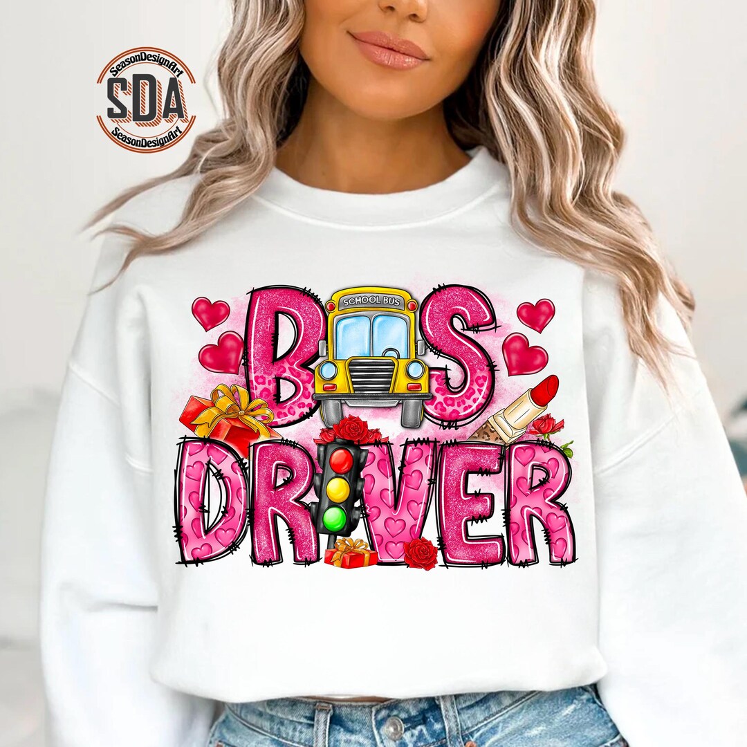 Bus Driver Valentine Png, Happy Valentine's Day Png, School Bus Png ...