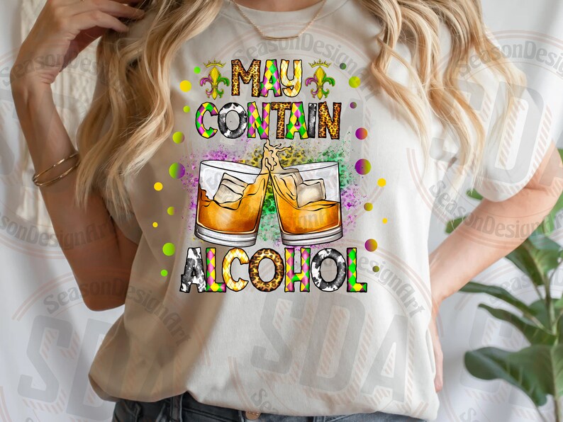 May Contain Alcohol Png Mardi Gras Digital Download Mardi - Etsy
