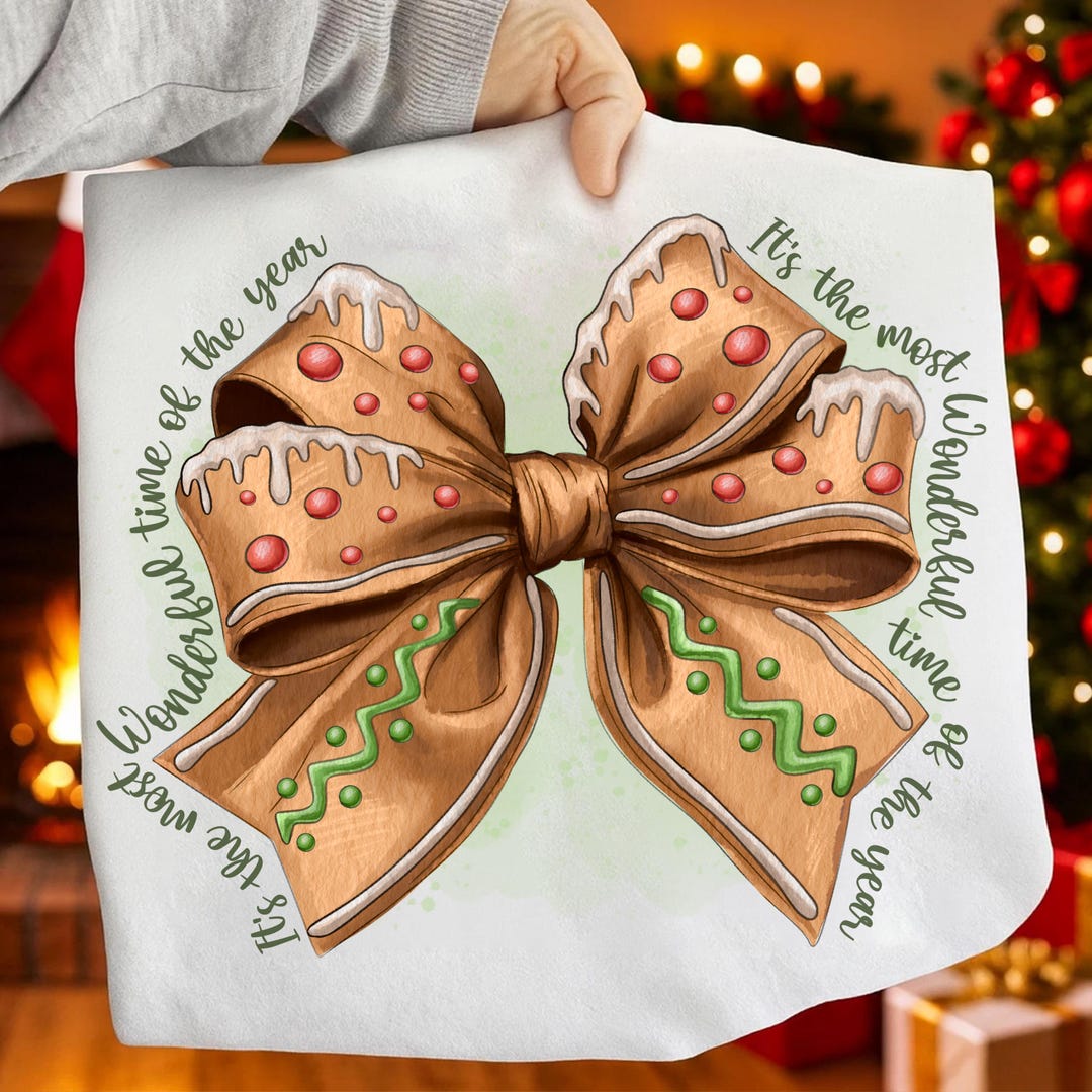Christmas Gingerbread Bow PNG: Preppy Vintage Coquette (digital ...