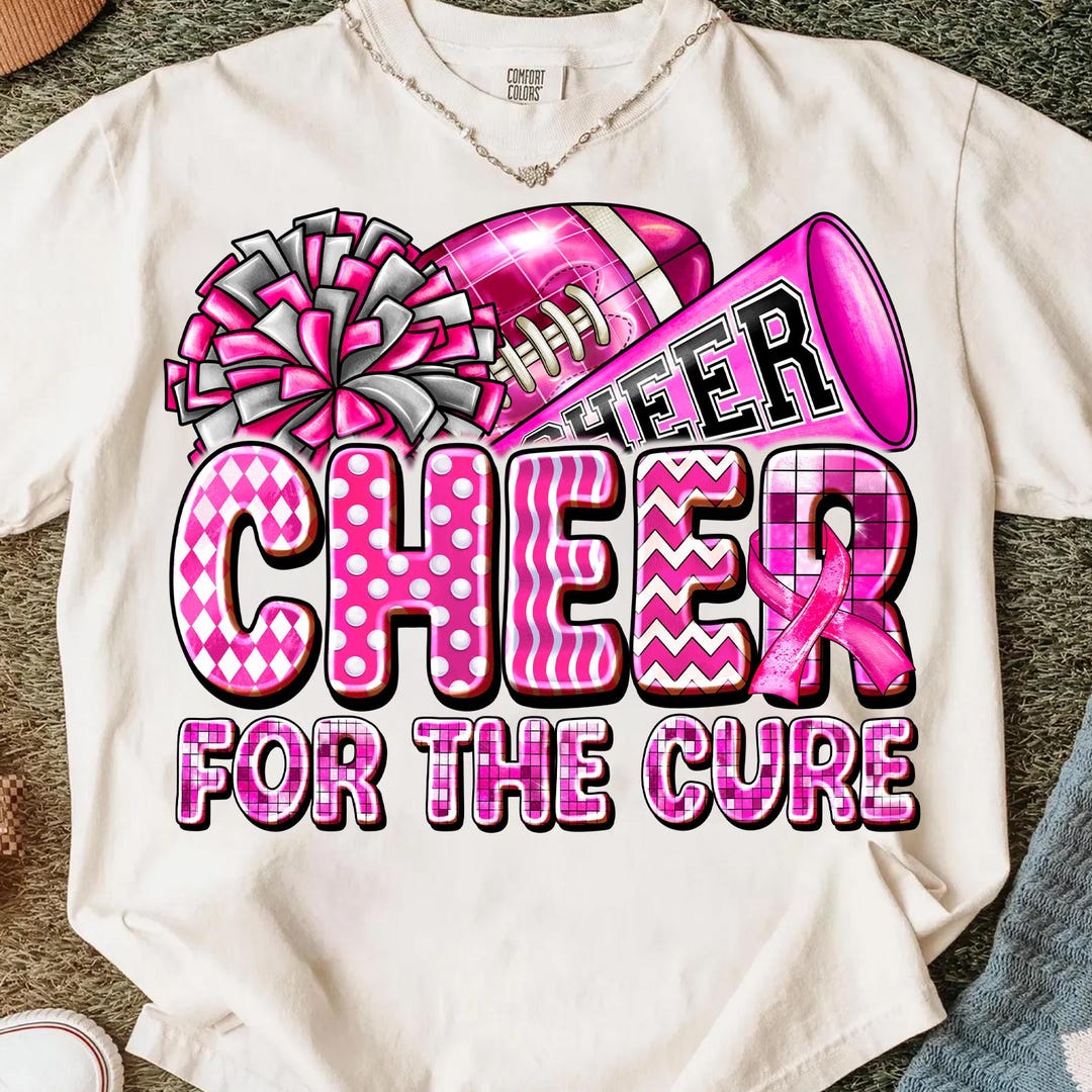 Cheer for the Cure PNG: Breast Cancer Awareness Cheerleader Design ...