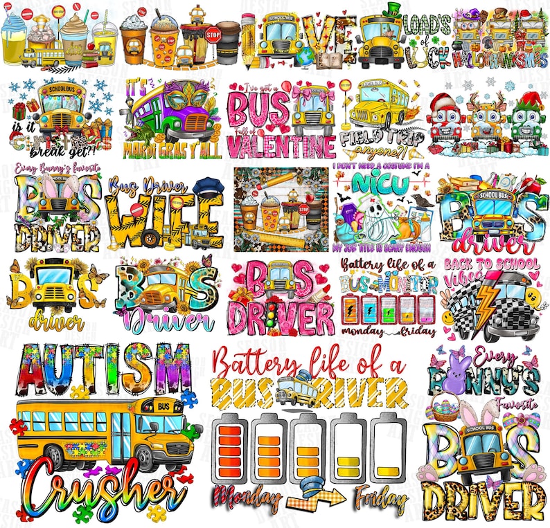 100+ School Bus Bundle Png,whole Shop Png Bundle, Bus Driver Png, Back ...