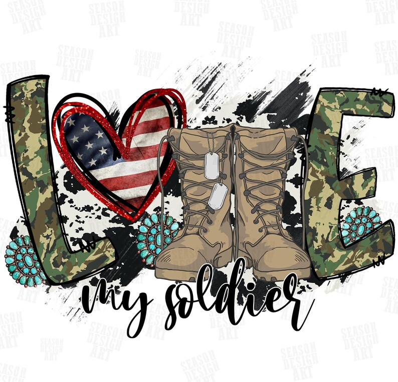 Love My Soldier PNG: Camouflage, American Flag, Army Boots (digital ...