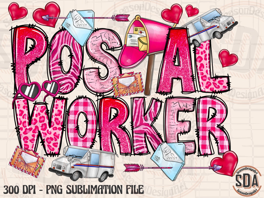 Valentine's Day Postal Worker Png Sublimation Design Download, Happy ...