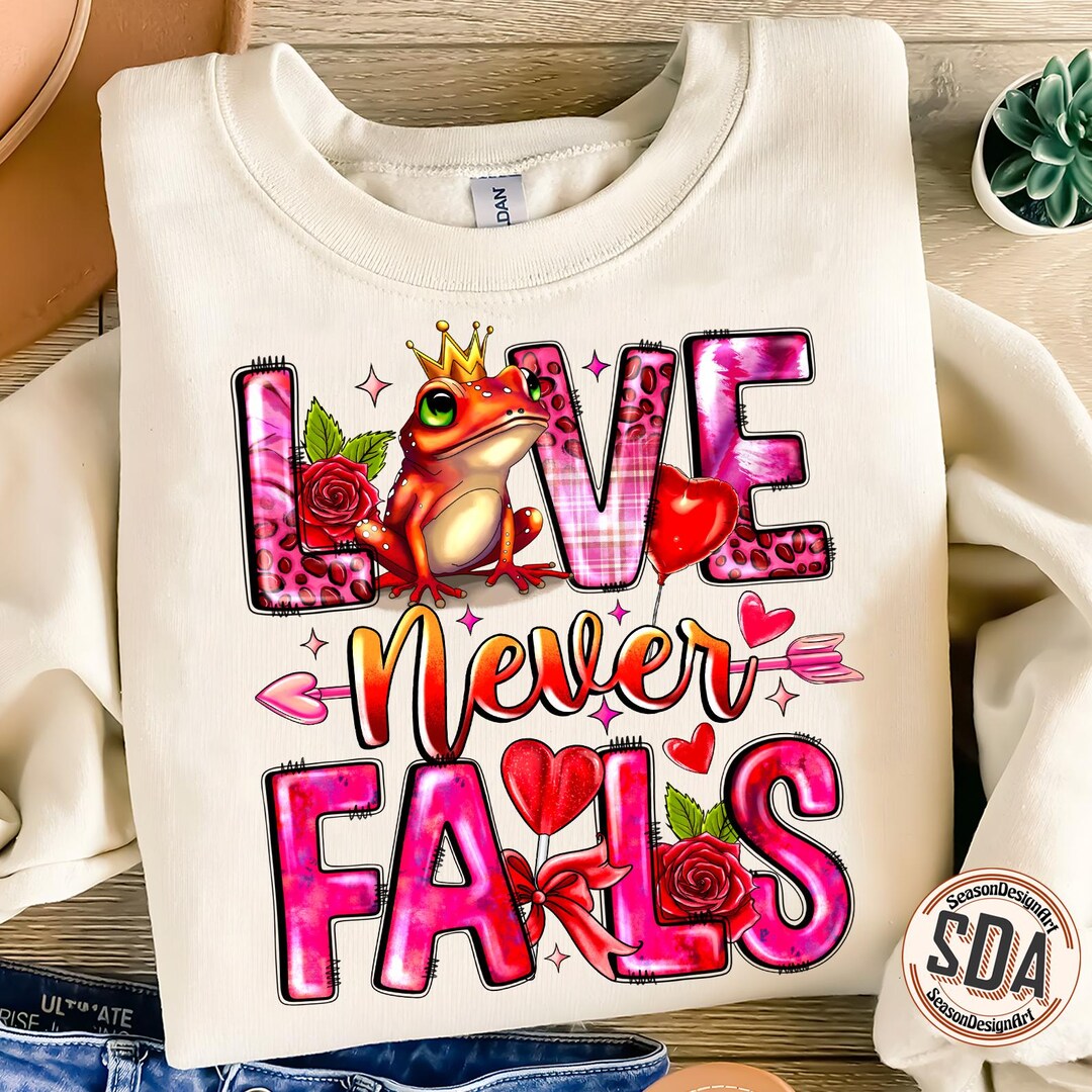 Love Never Fails PNG: Valentine's Day Christian Design (digital ...