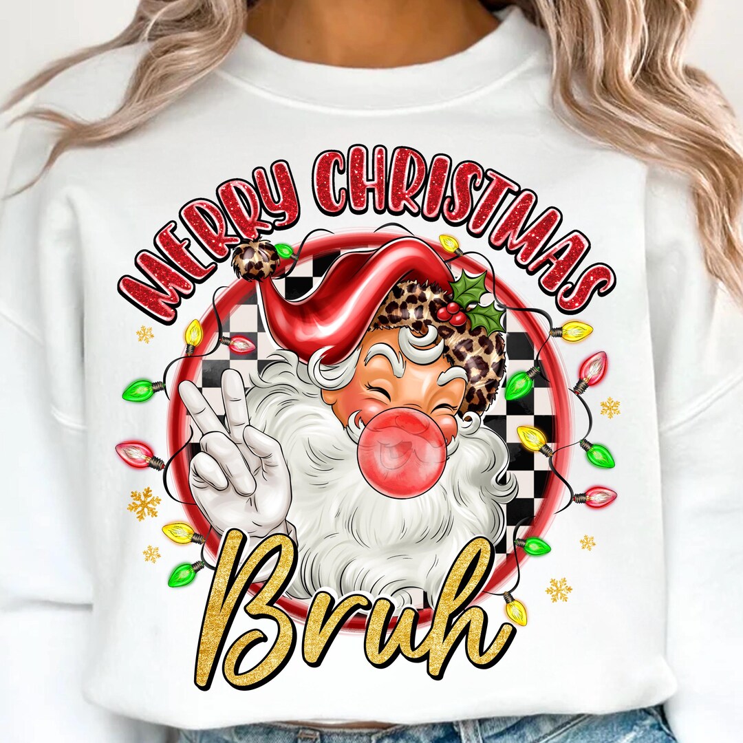 Merry Christmas Bruh PNG: Santa Claus Boy Design (digital Download - Etsy