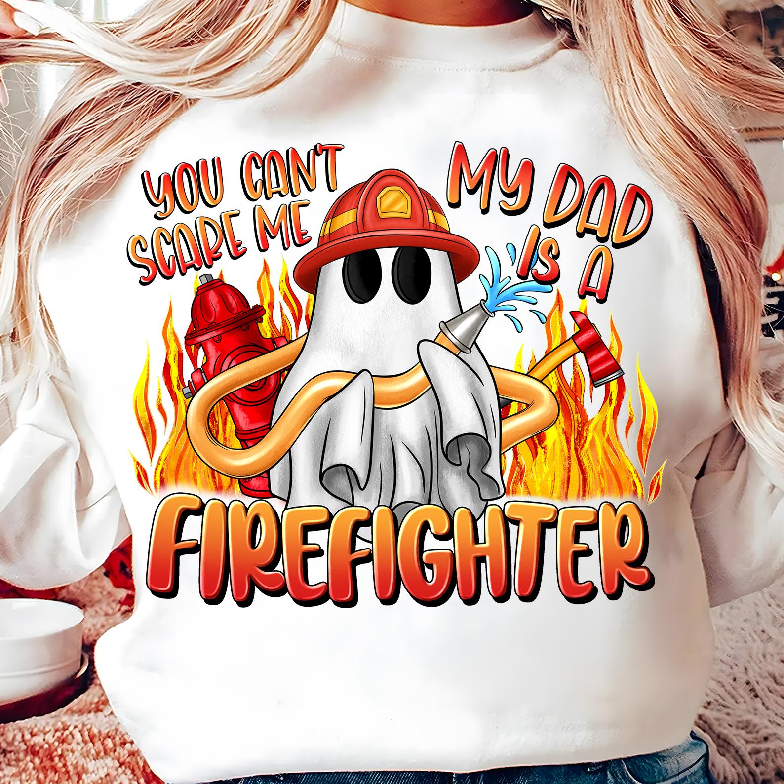 Firefighter Dad Halloween Ghost PNG: Sublimation Design (digital ...