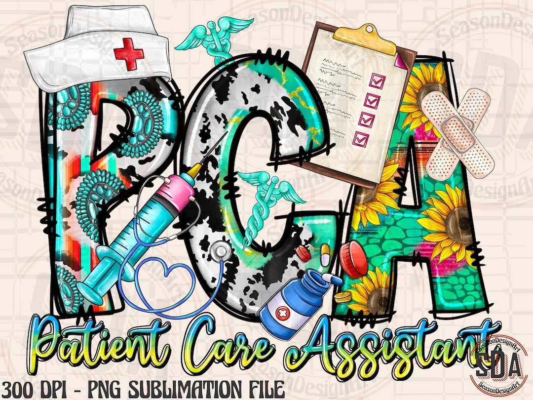 PCA Patient Care Assistant Png Sublimation Design Download, Medical Png ...