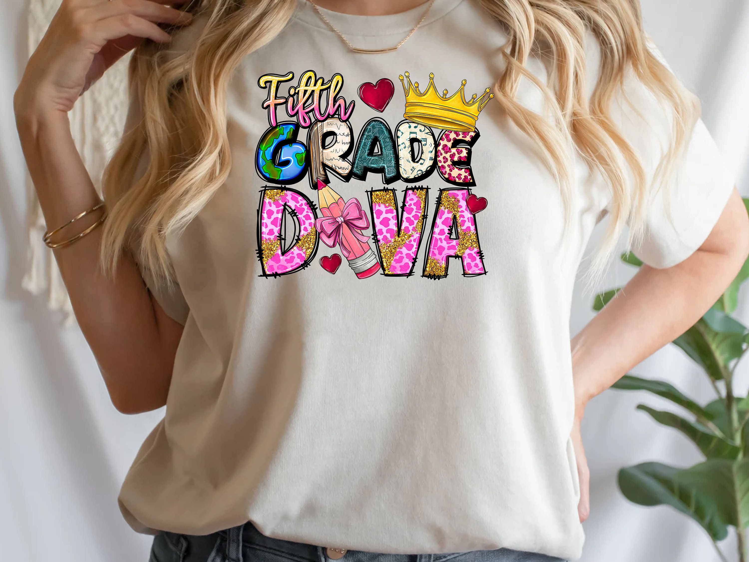 Fifth Grade Diva PNG: Back to School Sublimation Design (digital ...
