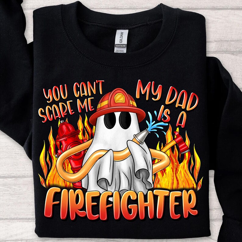 Firefighter Dad Halloween Ghost PNG: Sublimation Design (digital ...