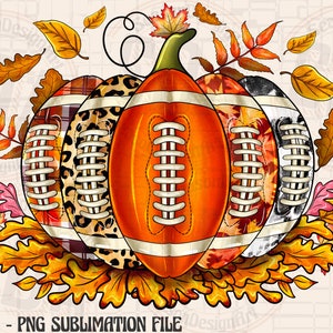 Fall Football Pumpkin PNG: Autumn Sublimation Design (digital Download ...